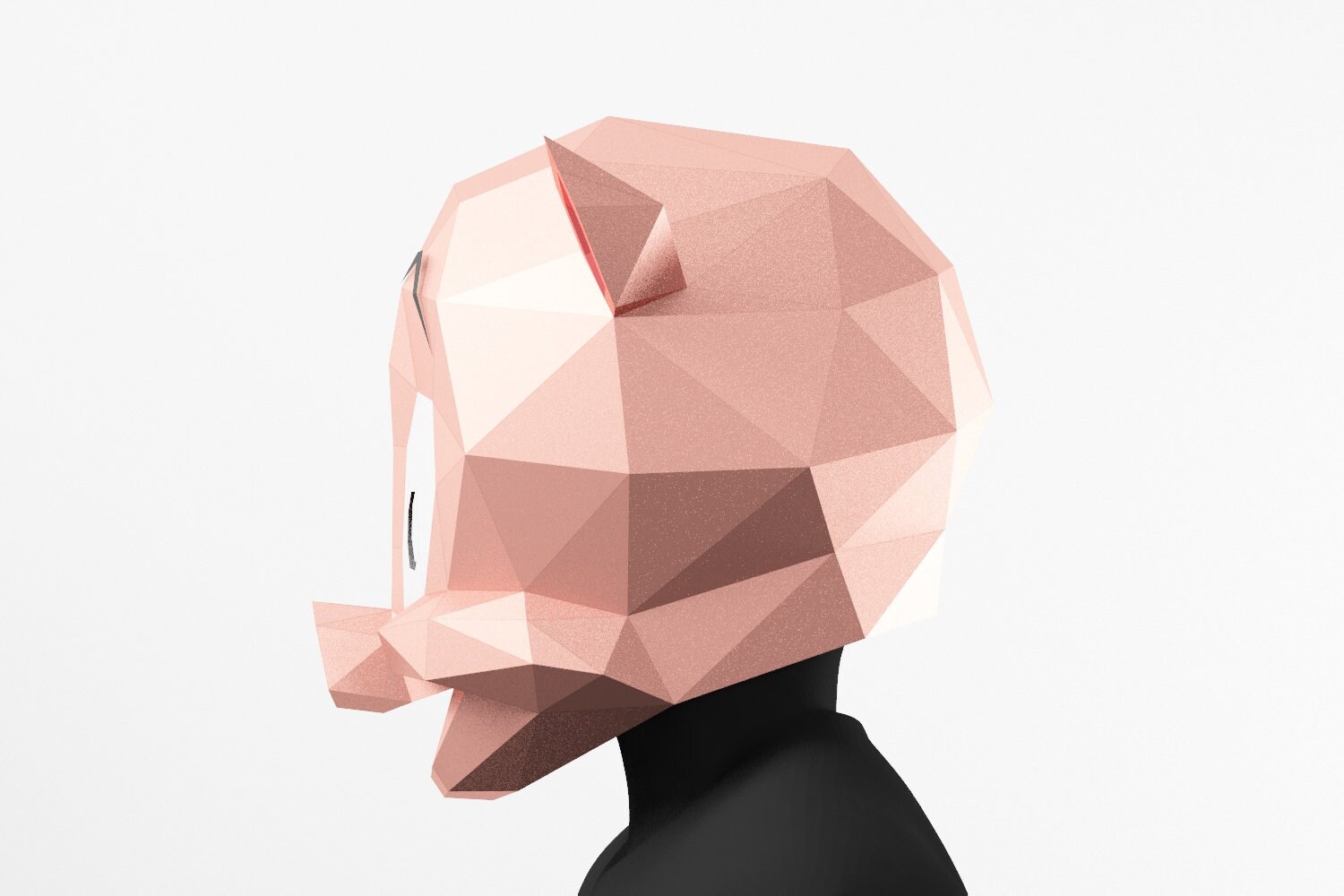 Pig Mask in Cartoon Style PDF Template, Paper Mask Low Poly - Etsy
