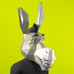 Donkey Mask PDF Template, Cartoon Style Mask - Etsy