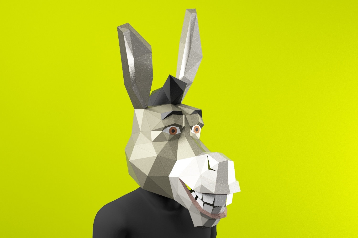 Donkey Mask PDF Template, Cartoon Style Mask - Etsy