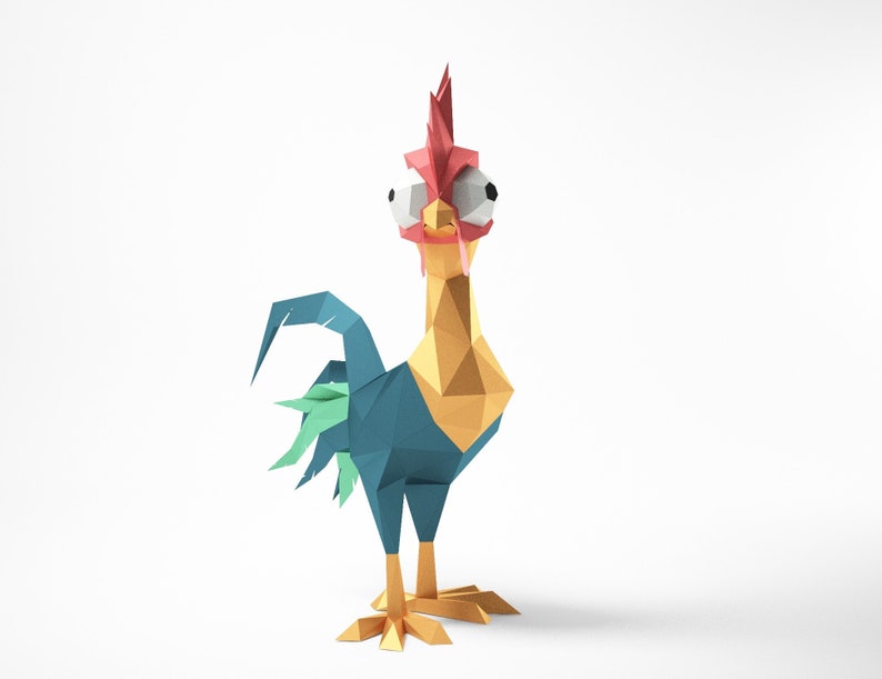 Rooster Cartoon Template for Assembling PDF - Etsy