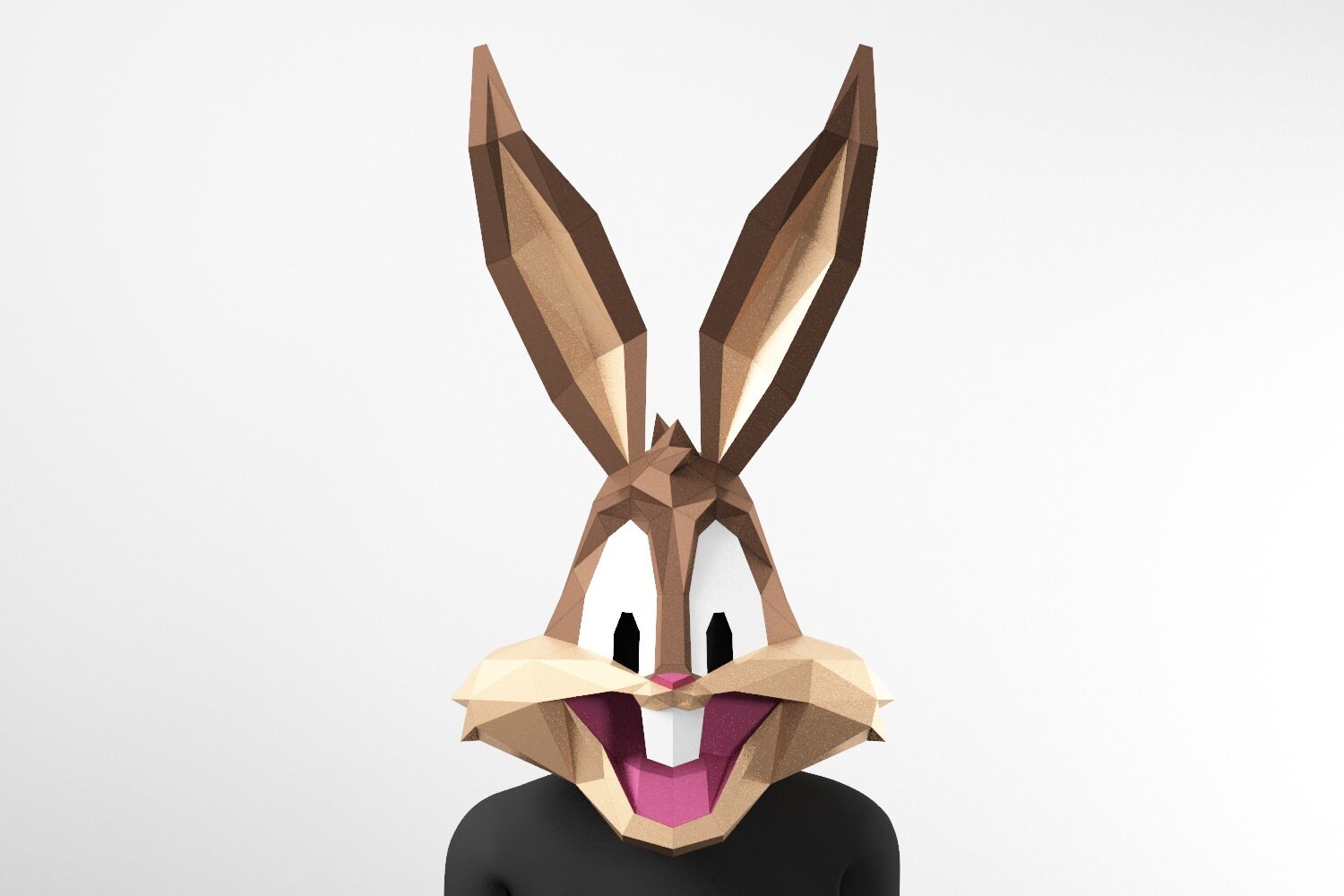 Rabbit Mask in Cartoon Style PDF Template for Making a Paper Mask - Etsy