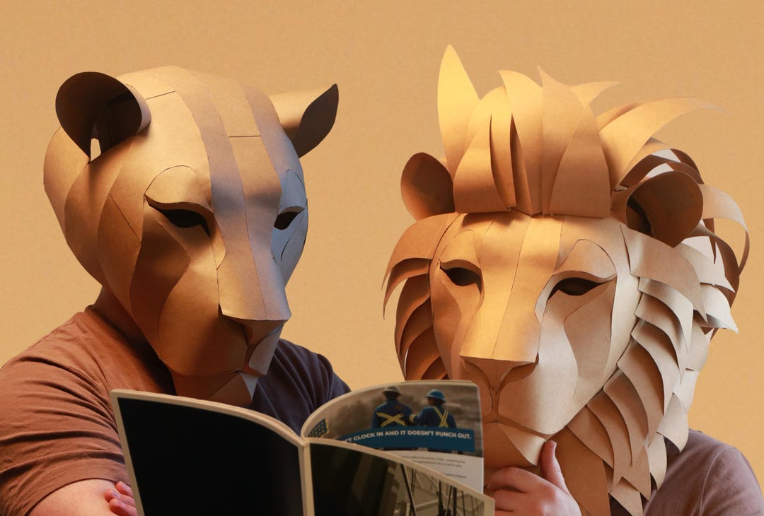 Lion and Lioness Mask Set – DIY Cosplay, EVA Foam & Cardboard, Matching ...