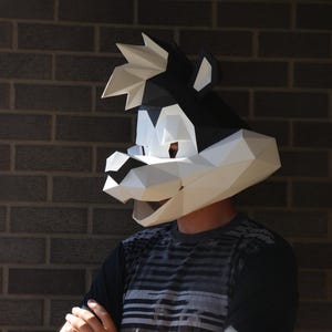 Skunk Mask in Cartoon Style PDF Template, Paper Mask Low Poly - Etsy Canada