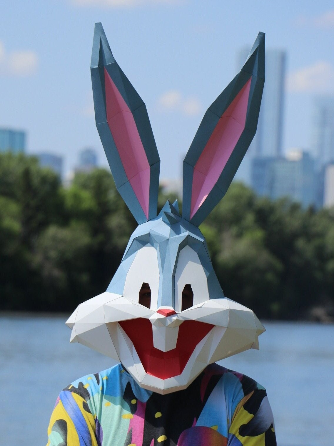 Rabbit Mask in Cartoon Style PDF Template for Making a Paper Mask - Etsy