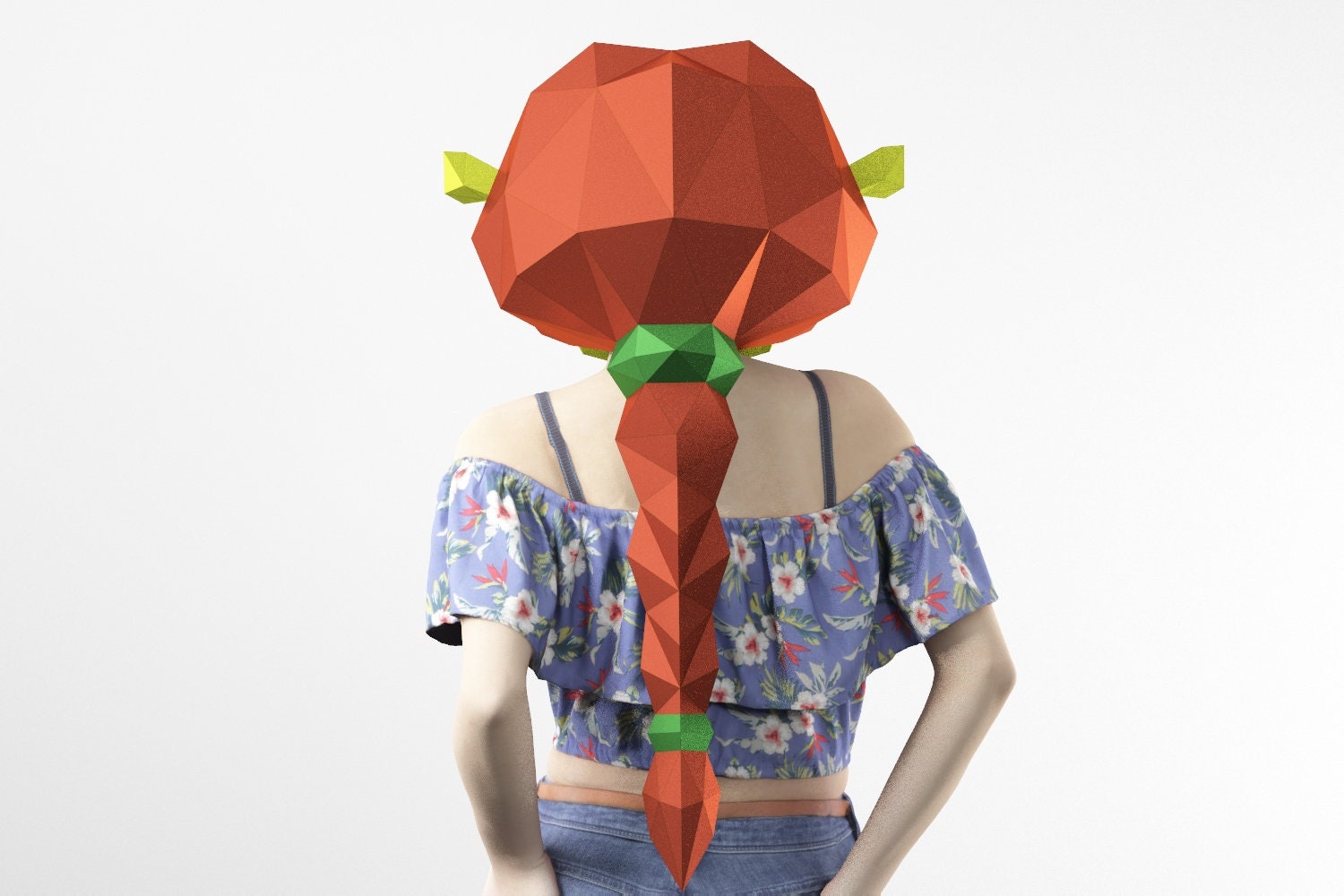 Ogre Girl Mask, PDF Template, Polygonal Paper Mask - Etsy