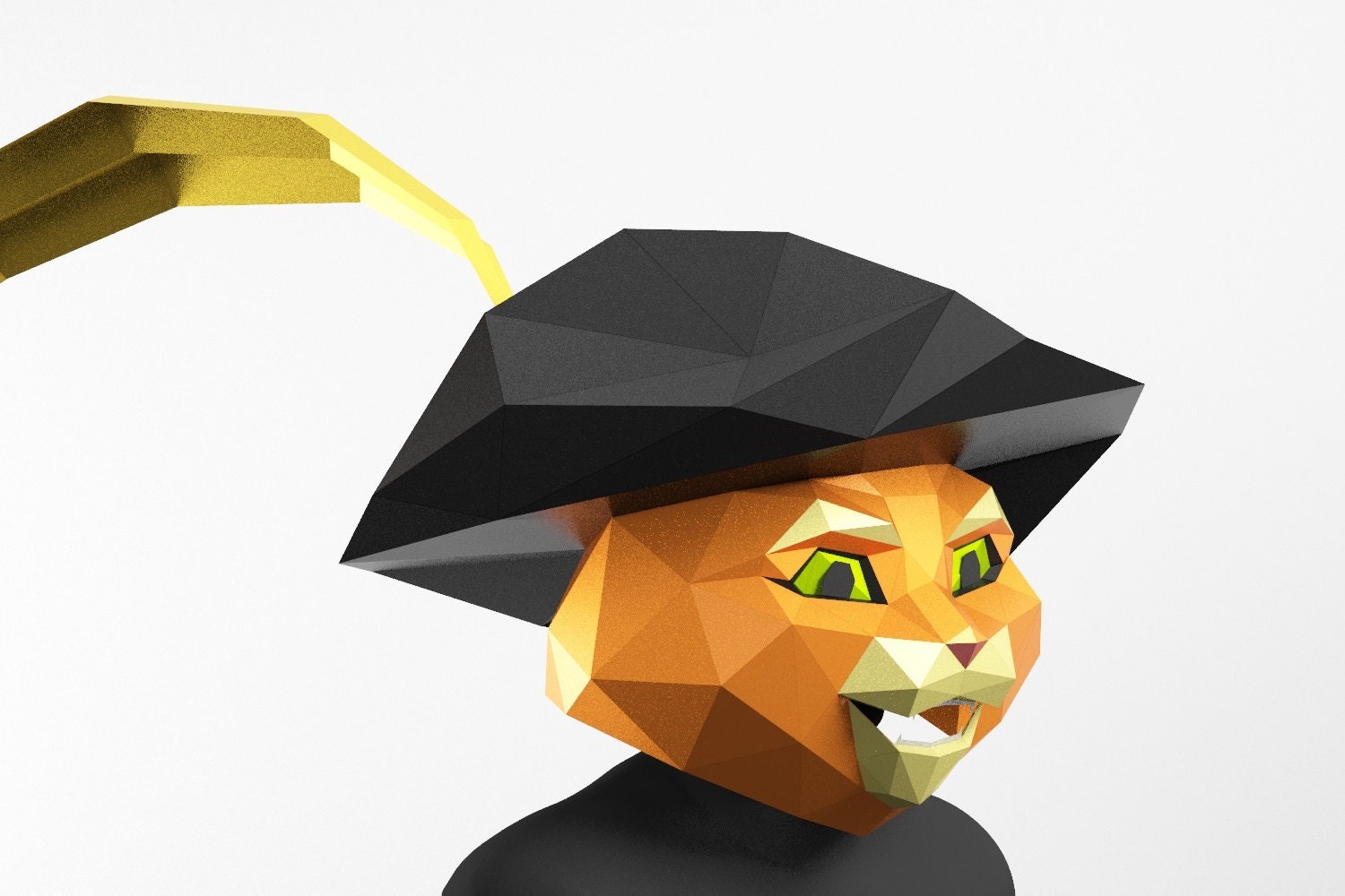 Puss in Boots Mask, Low Poly Template, Cat Mask - Etsy