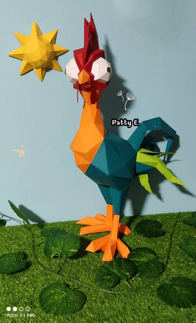 Rooster Cartoon Template for Assembling PDF - Etsy
