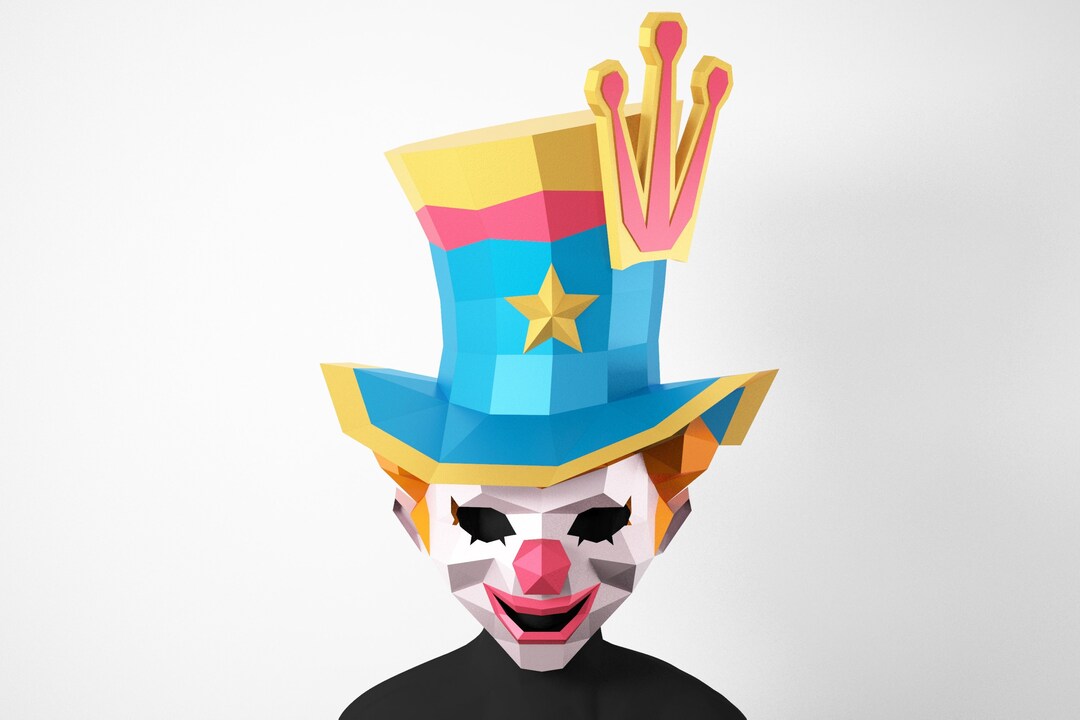 Magician Mask, Clown, PDF Template Funny Mask - Etsy