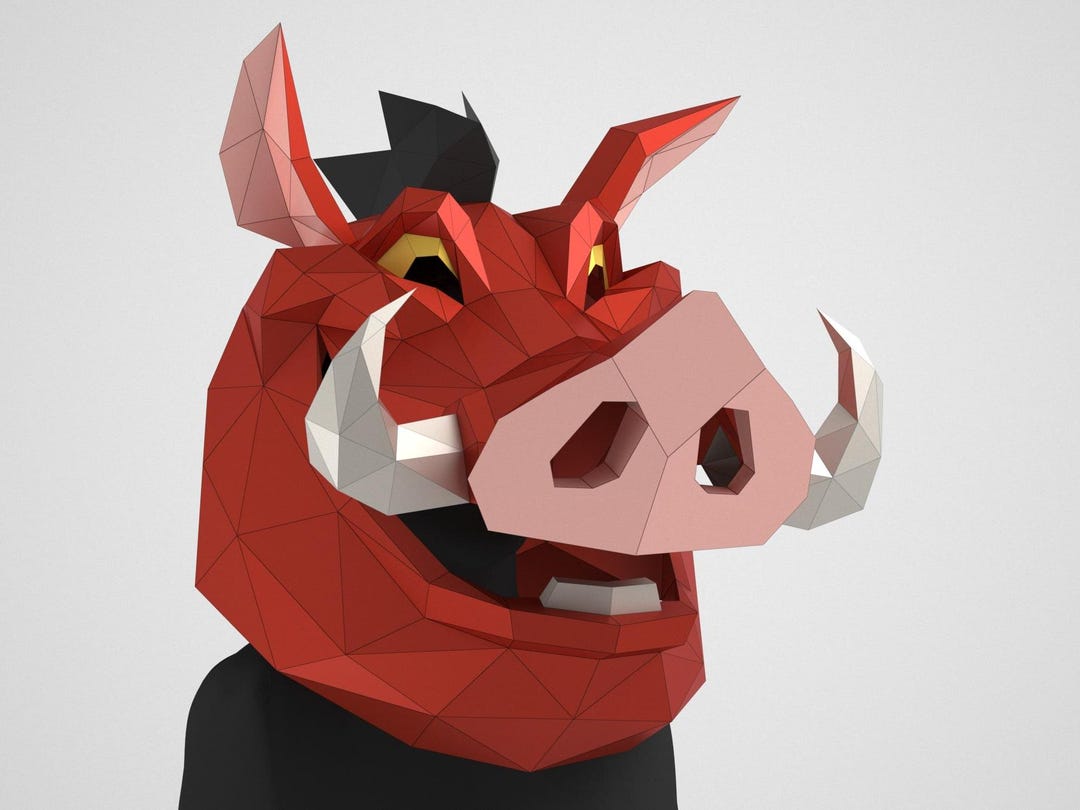 Cartoon 3D Wild Boar Mask – Digital PDF Template for Fun Papercraft - Etsy