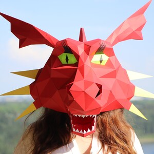 Dragon Mask, Cartoon Style, Papercraft Template DIY, Dragon Woman ...