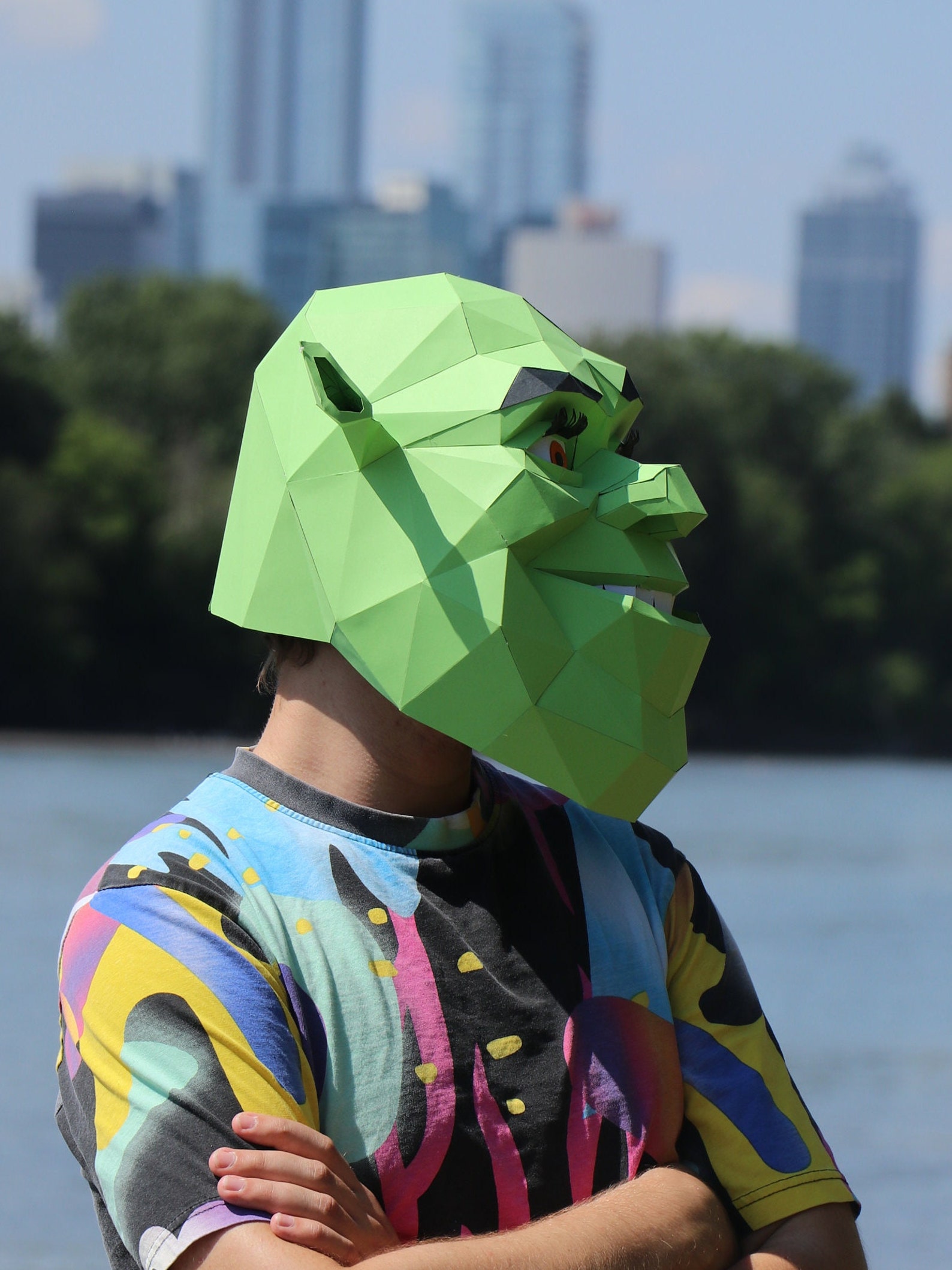 Ogre Mask, PDF Template for Making a Polygonal Paper Mask - Etsy