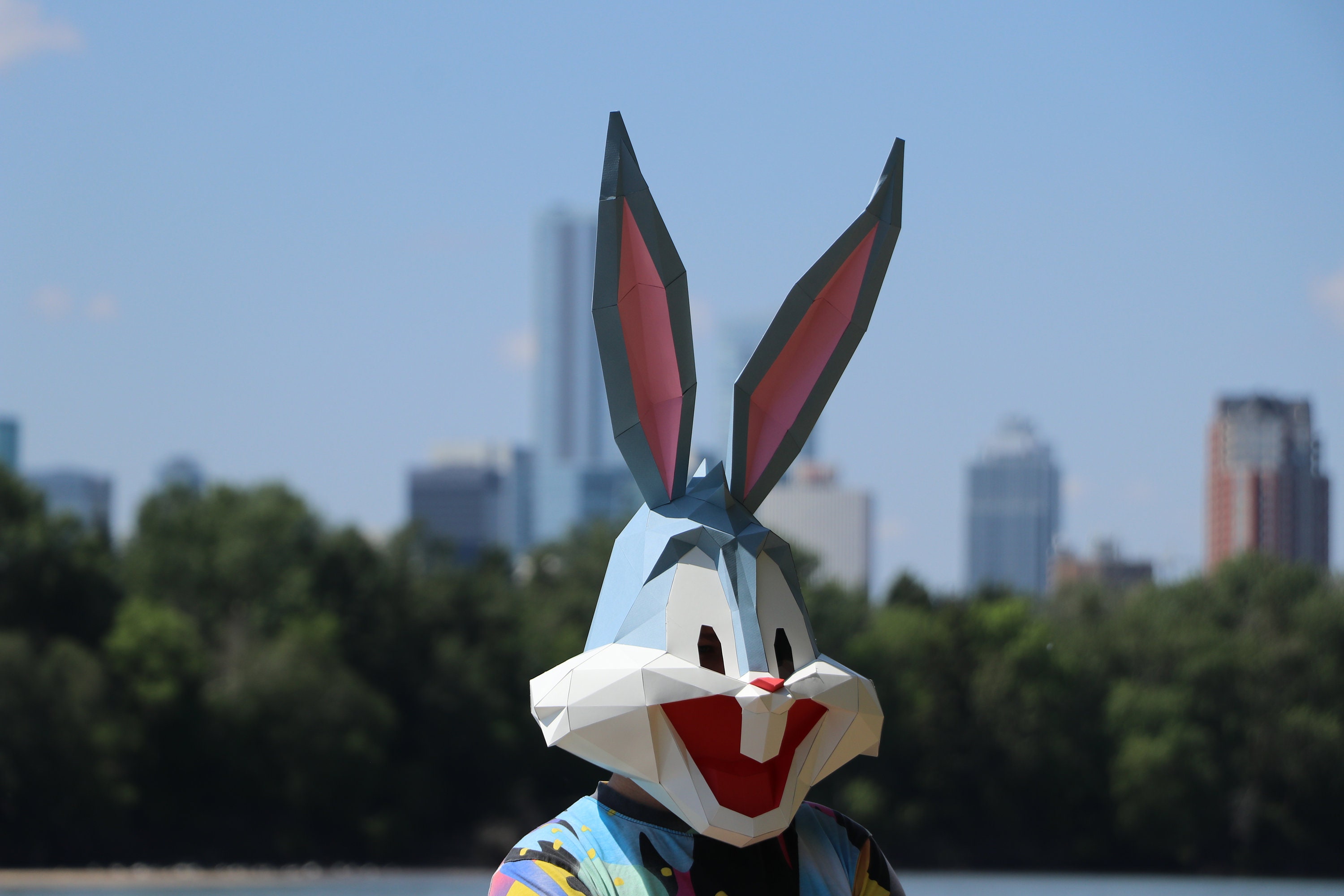 Rabbit Mask in Cartoon Style PDF Template for Making a Paper Mask - Etsy