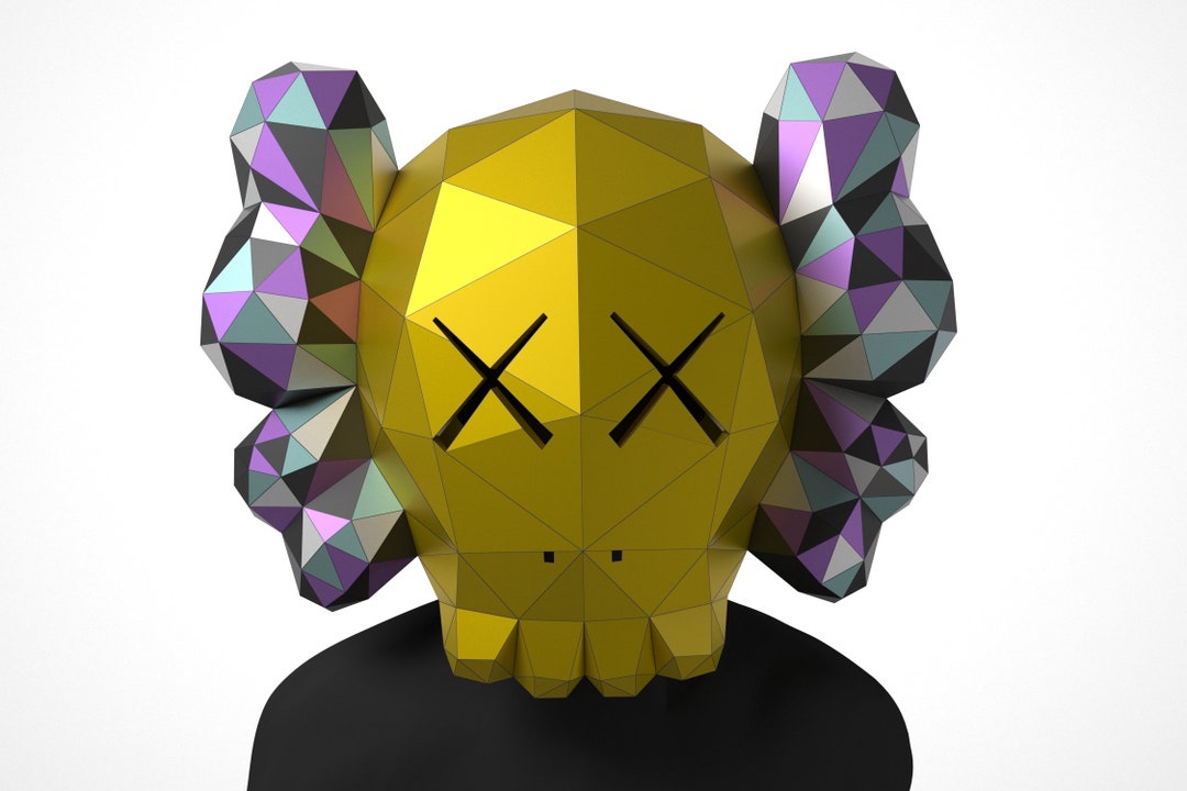Skull Mask Template: Japanese Design Papercraft (PDF, SVG, DXF) - Etsy