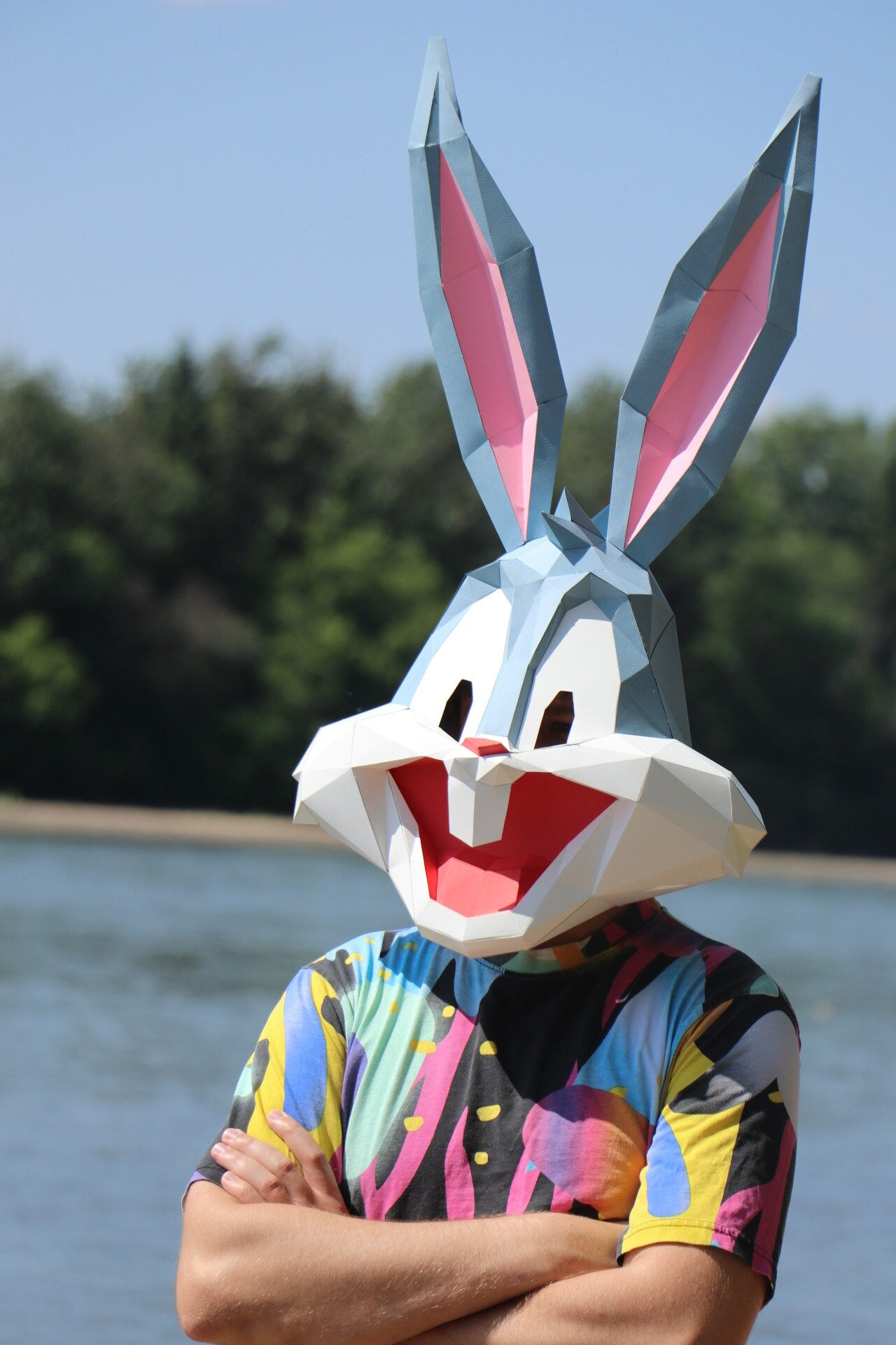 Rabbit Mask in Cartoon Style PDF Template for Making a Paper Mask - Etsy