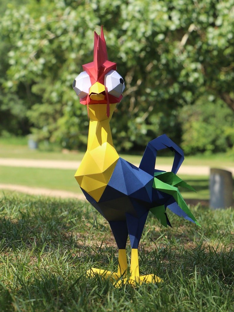 Rooster Cartoon Template for Assembling PDF - Etsy