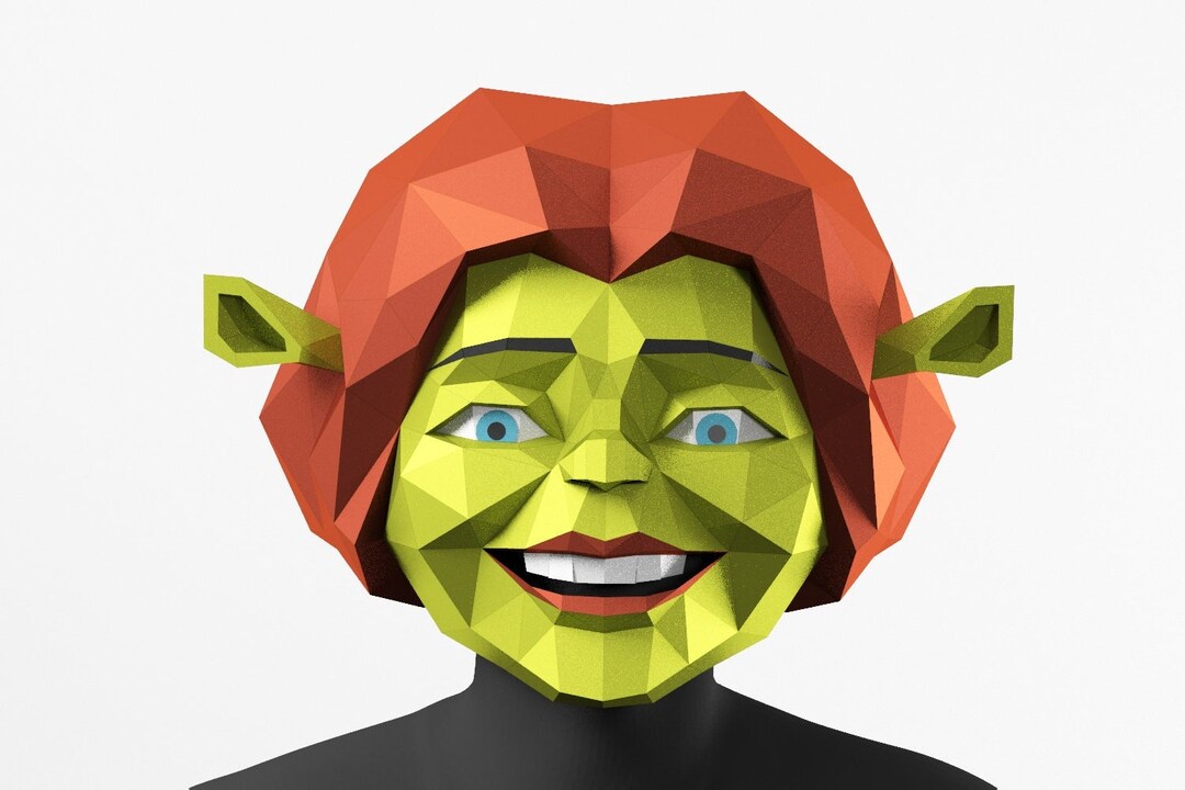 Ogre Girl Mask, PDF Template, Polygonal Paper Mask - Etsy