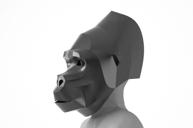Eva Foam Gorilla Mask Template: Smooth Vector Model (PDF) - Etsy