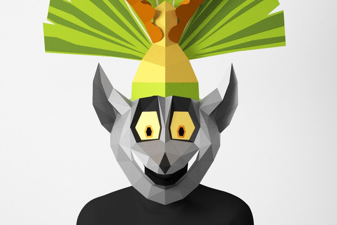 Lemur Mask: King of Lemurs, Paper Craft PDF Template - Etsy