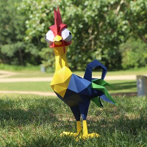 Rooster Cartoon, Template for Assembling PDF - Etsy