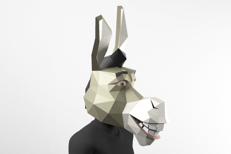 Donkey Mask PDF Template, Cartoon Style Mask - Etsy