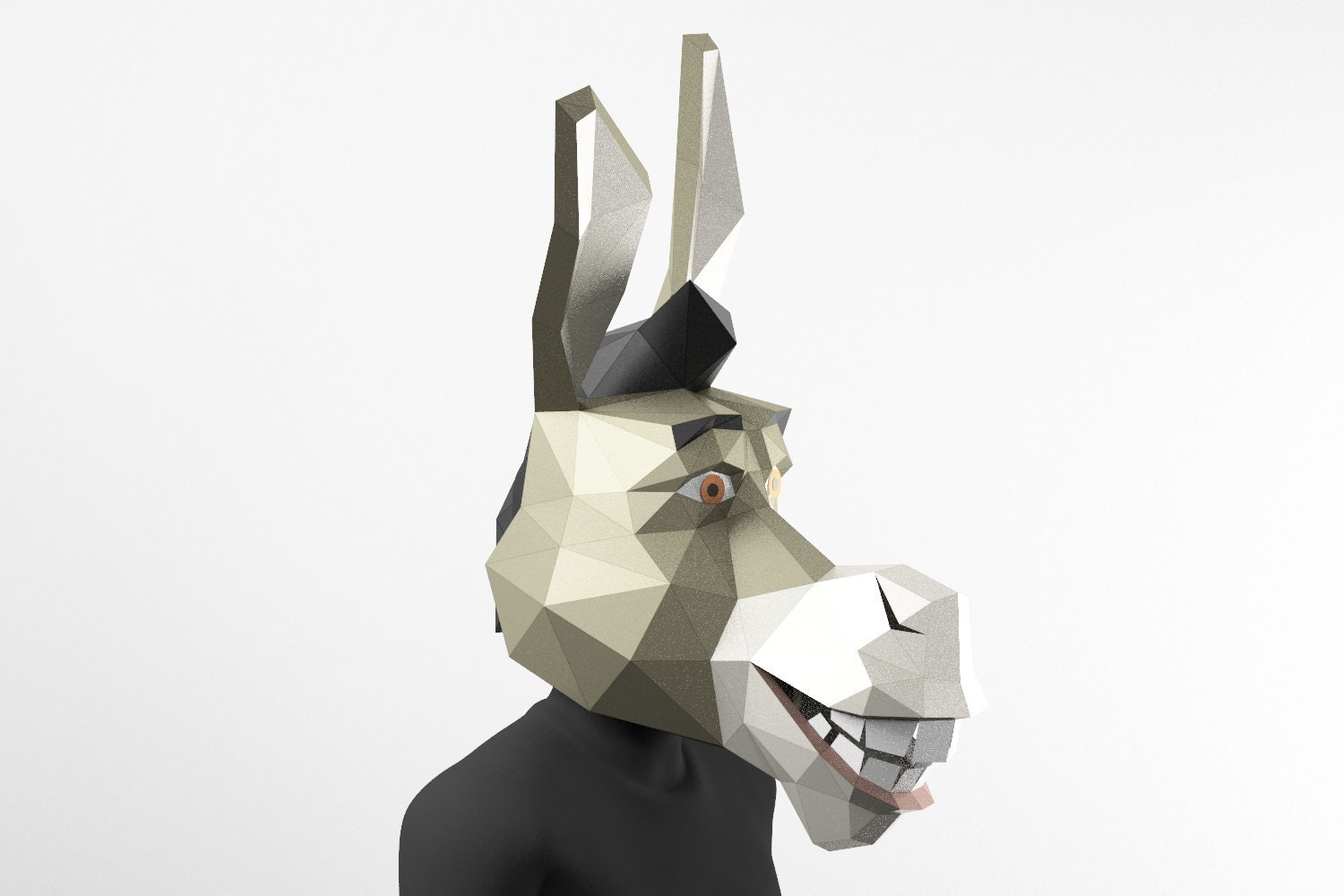 Donkey Mask PDF Template, Cartoon Style Mask - Etsy