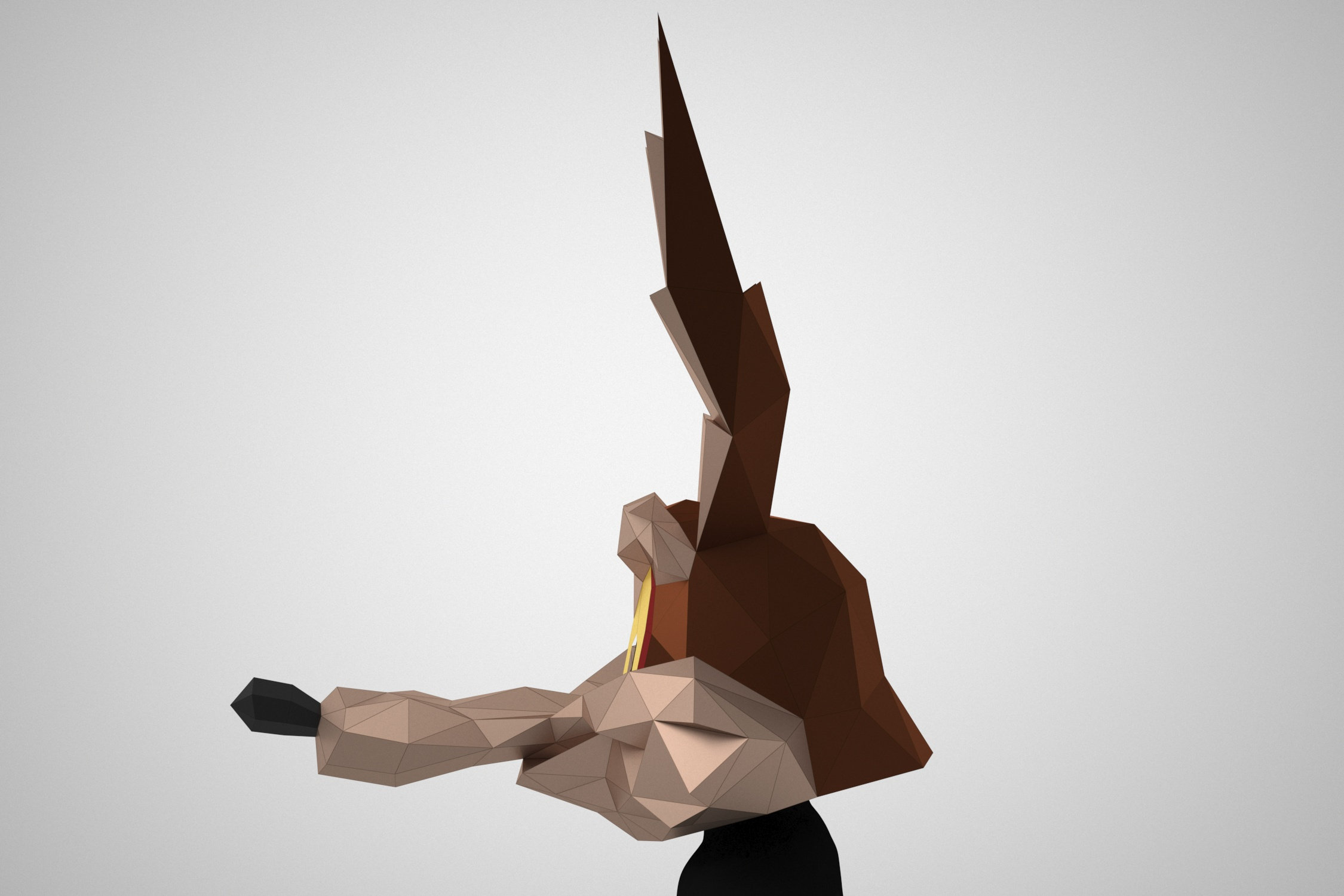 Cartoon Coyote Mask: Low Poly Papercraft Template (PDF, SVG, DXF) - Etsy