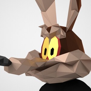 Coyote Mask in Cartoon Style PDF Template, Paper Mask Low Poly, Pdf ...