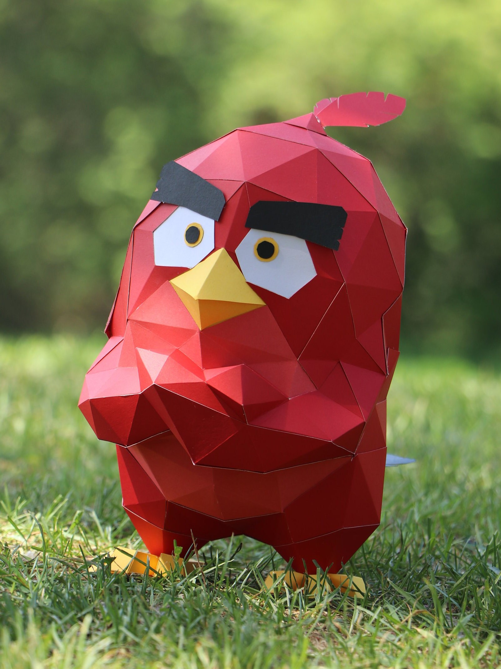 Red Bird Template for Creating a Polygonal Paper Craft - Etsy
