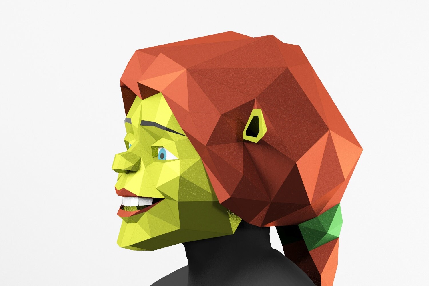 Ogre Girl Mask, PDF Template, Polygonal Paper Mask - Etsy