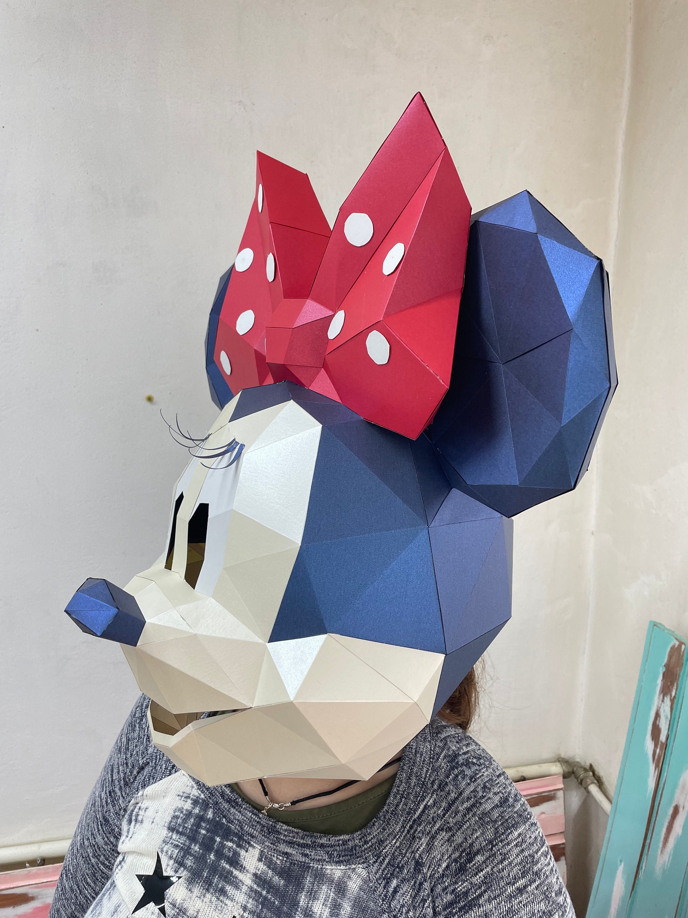 Mask Mouse Girl, Cosplay Mask, Paper Craft Mask, Kid Mask, Kid Costume ...