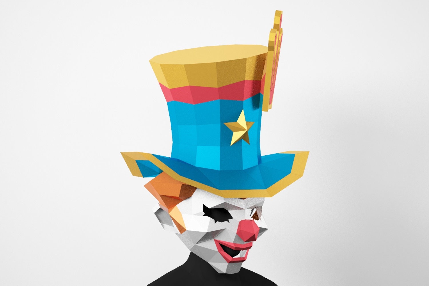 Magician Mask, Clown, PDF Template Funny Mask - Etsy