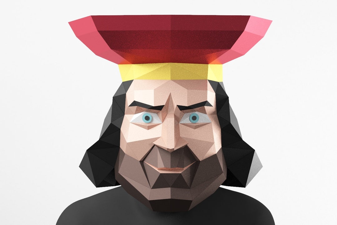 King Mask, PDF Template, Low Poly Paper Mask - Etsy