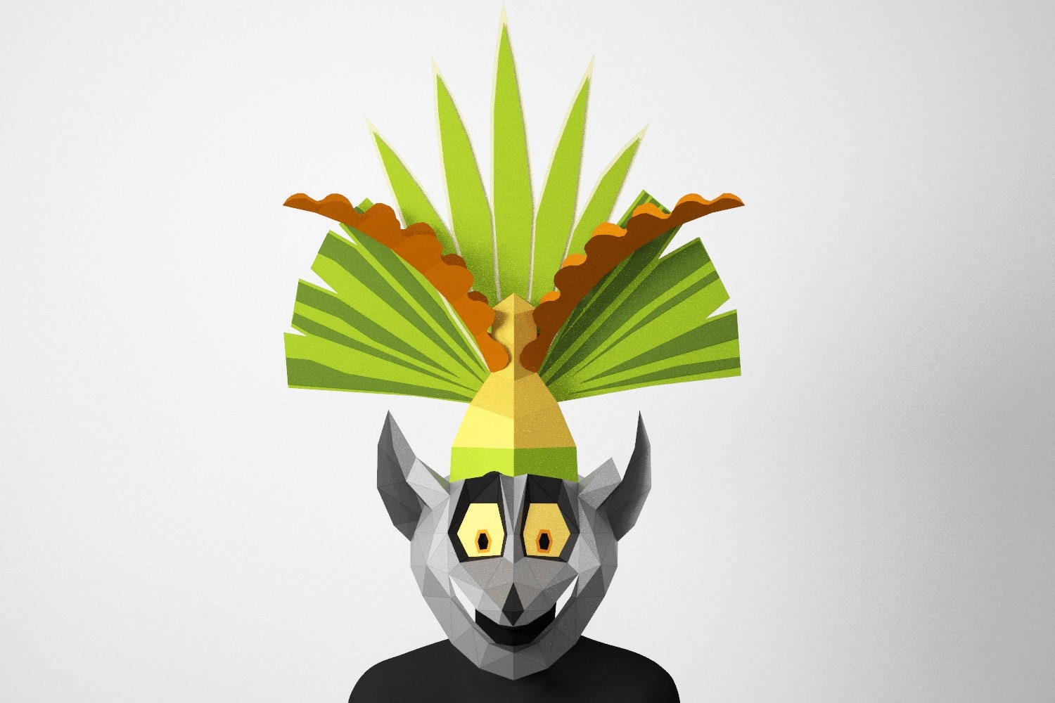 Lemur Mask, King of Lemurs, PDF Template, Paper Craft Mask, Holiday ...