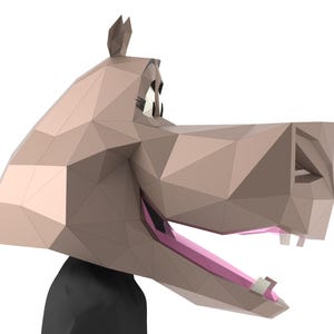 Cartoon Hippo Mask: Low Poly DIY Template (PDF) - Etsy