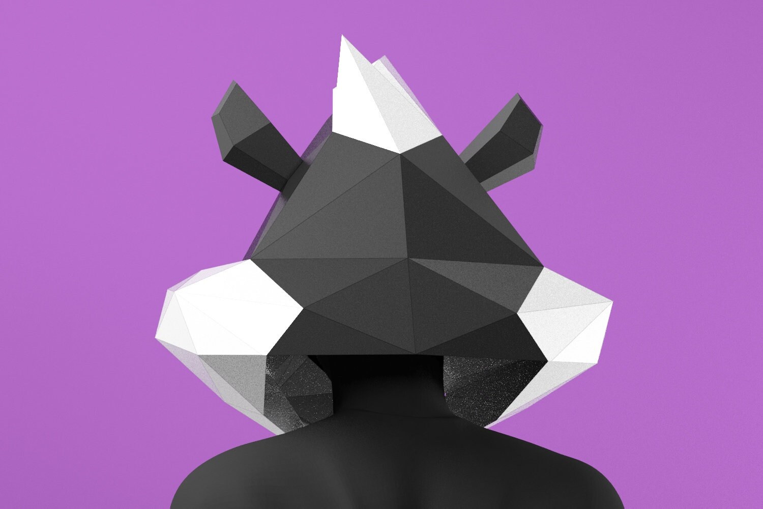 Skunk Mask in Cartoon Style PDF Template, Paper Mask Low Poly - Etsy