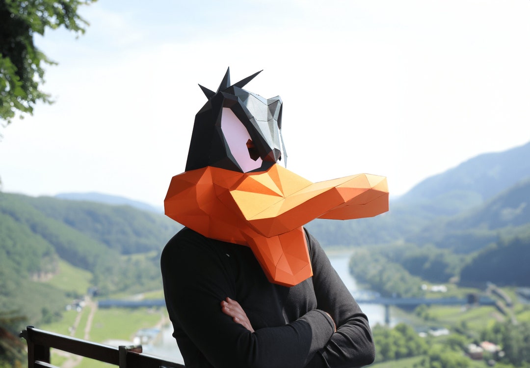 Duck Mask in Cartoon Style PDF Template, Paper Mask Low Poly - Etsy