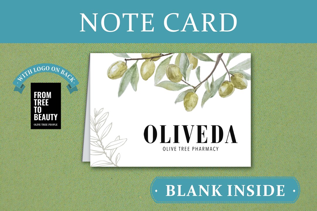 Oliveda Note Card Digital Printable Card | Printable Card | Digital ...