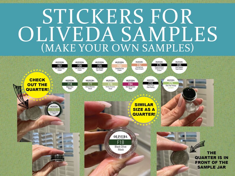 Oliveda Sample Stickers Labels for Homemade Oliveda Samples Stickers ...