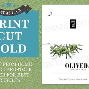 Oliveda Note Card Digital Printable Card | Printable Card | Digital ...