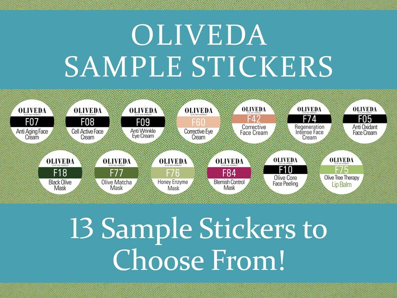 Oliveda Sample Stickers | Labels for Homemade Oliveda Samples ...