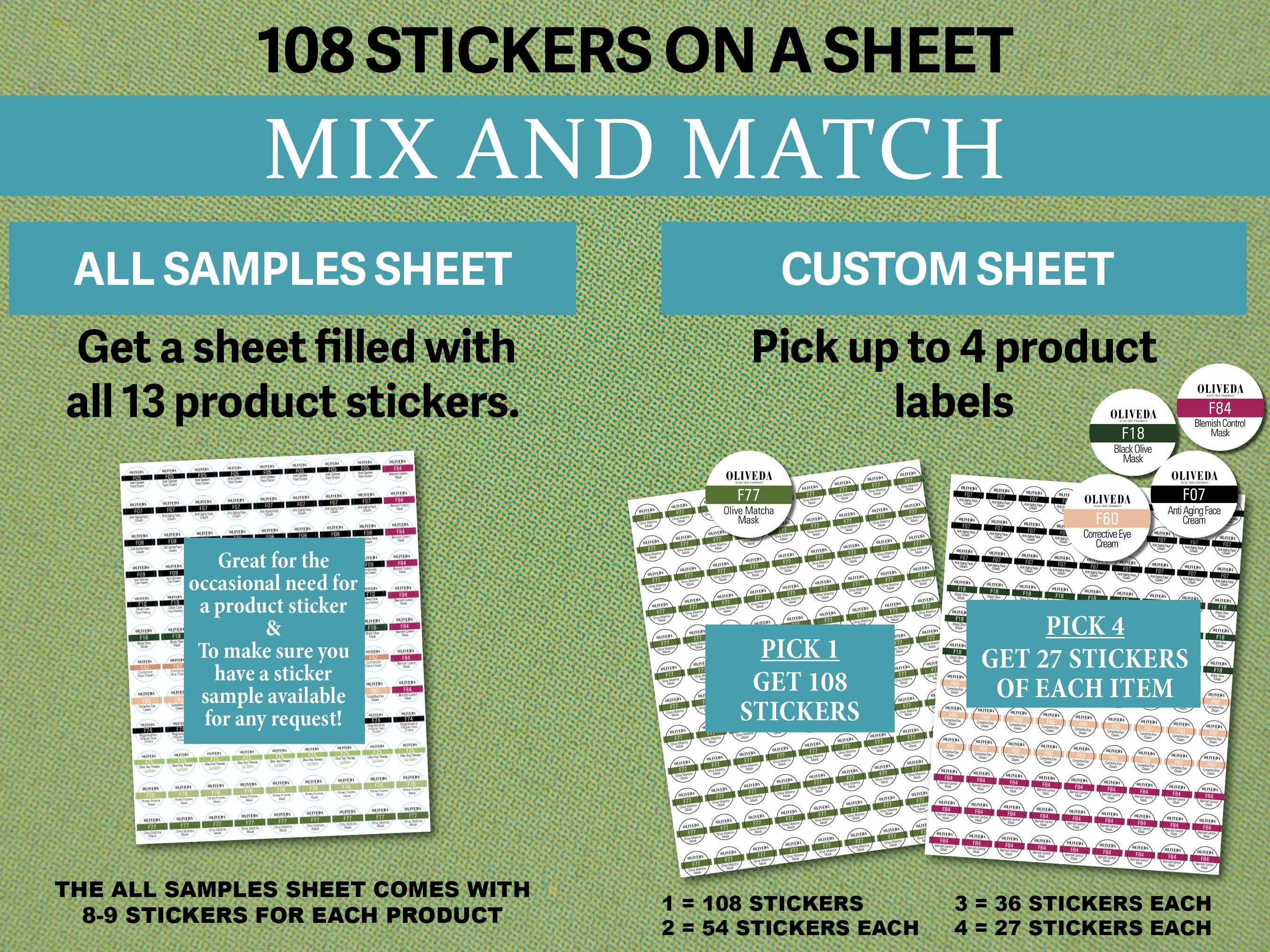 Oliveda Sample Stickers | Labels for Homemade Oliveda Samples ...