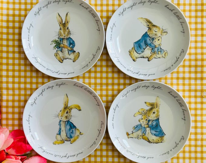 Set of 4 Beatrix Potter Peter Rabbit Appetizer Plates 6", Assorted ...