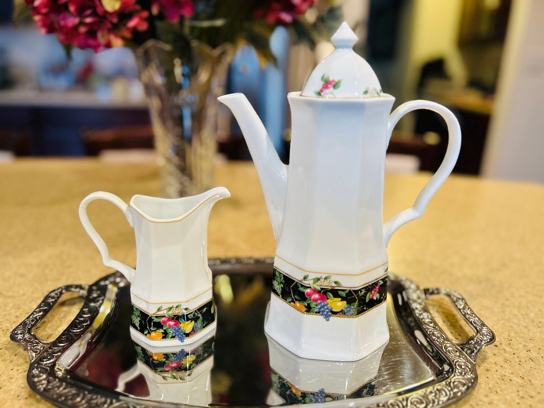 Vintage Christopher Stuart Coffee Pot & Creamer: Orchard Park Fine ...