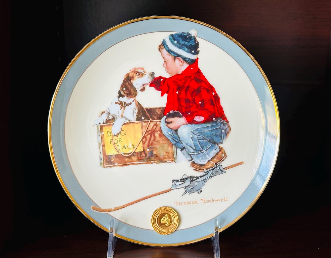 RARE Vintage Norman Rockwell A Boy Meets His Dog Fine Porcelain Art ...