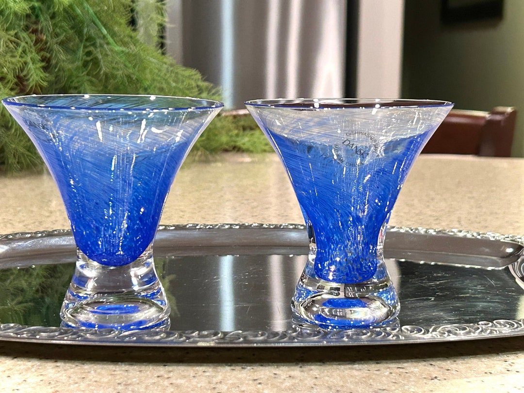 Set of 2 Vintage DANSK 1980s Blueberry Twist Martini Glasses - Etsy