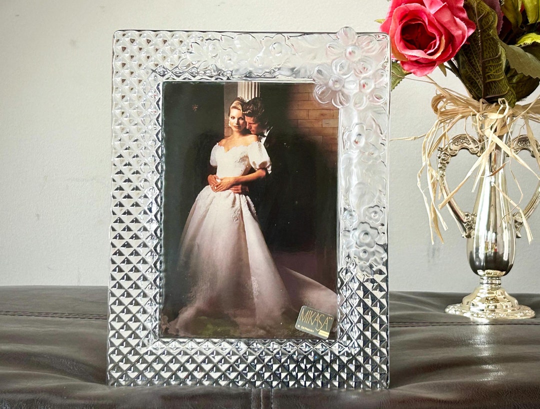 Vintage MIKASA Crystal Picture Frame WOODROSE 1980s New, Made in West ...