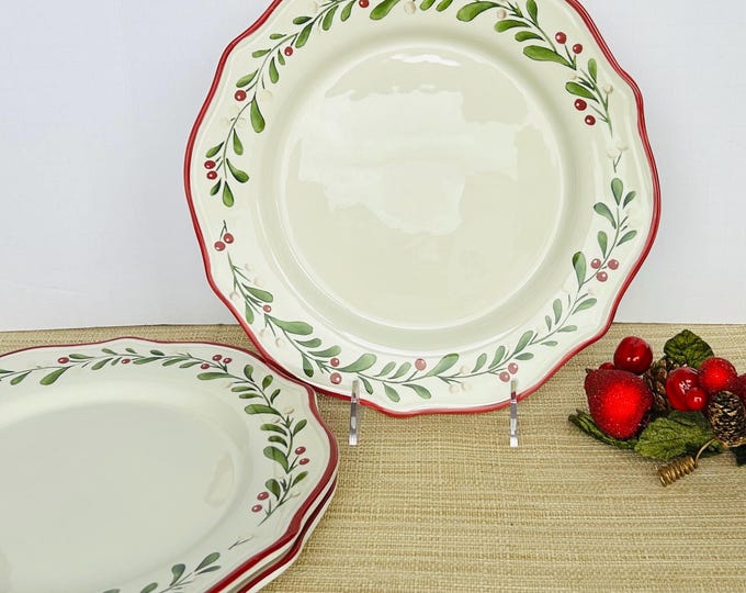 Set of 3 BETTER HOMES and GARDENS "mistletoe" Dinner Plates From the ...