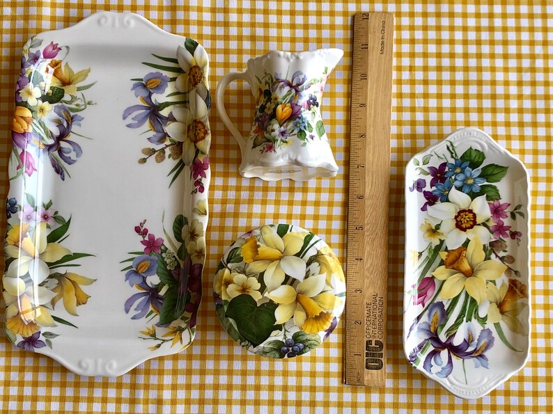 Set of Vintage 2 P.S. Fine Bone China Tray and 1 Creamer, 1 Chinacraft ...