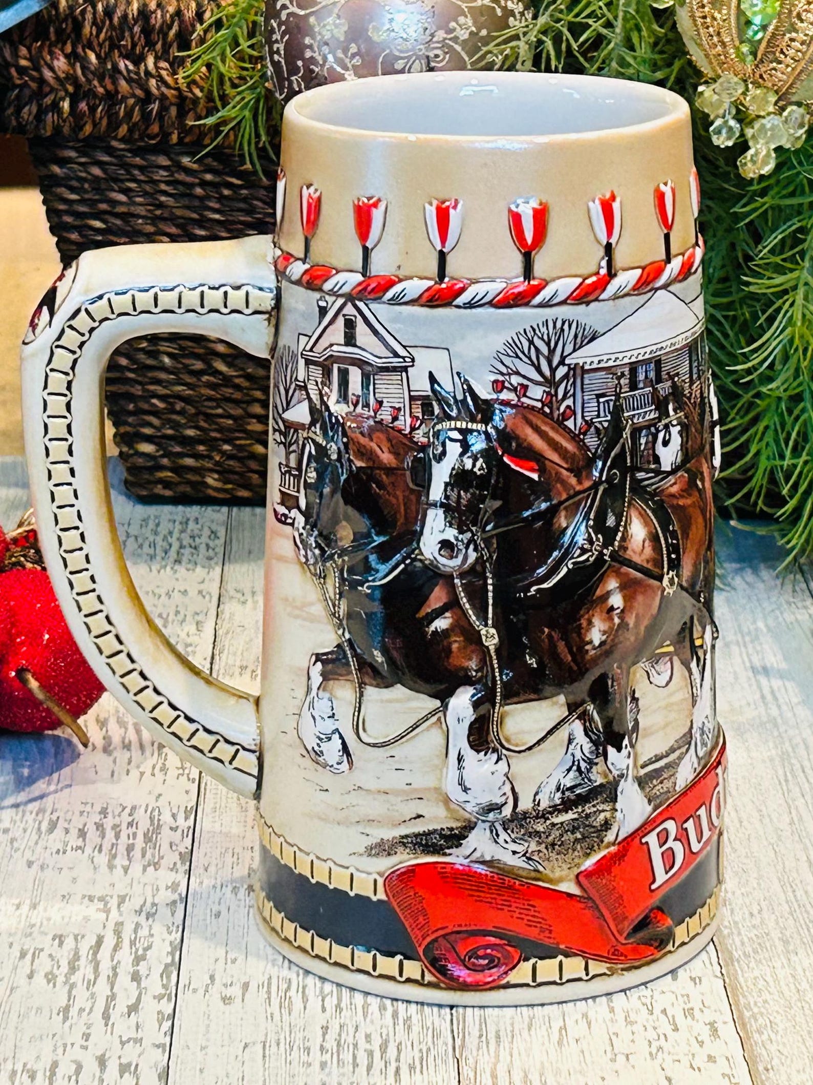 Vintage 1986 Budweiser Holiday Beer Stein: Ceramarte Clydesdale Mug - Etsy