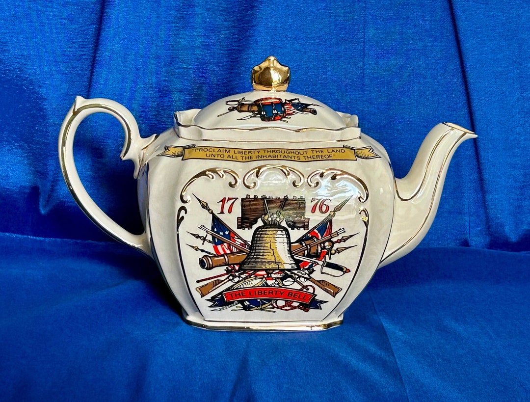 Vintage SADLER Liberty Bell Teapot: American Bi-centenary Cube Teapot ...